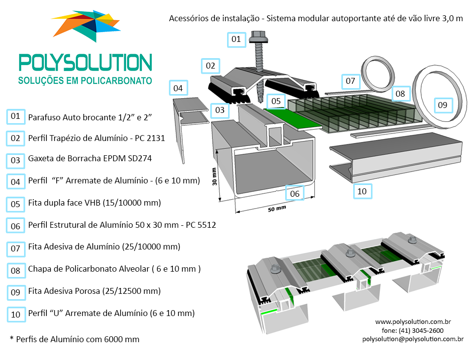 Novo Perfil Viga-Calha com Pivô Ajustável Regulável em Aluminio PC 4412 ...
